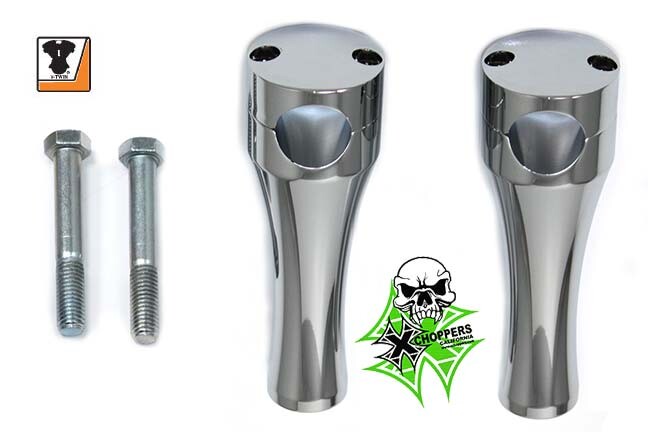 Xchoppers.com - 6" Solid Billet Chrome Riser Set for 1 1/4" bars (pair)